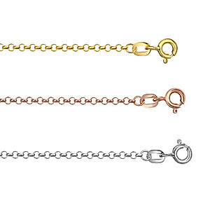 PORI JEWELERS 10K Yellow Gold 2.0MM Round Rolo Link Chain Necklace - Made in Italy (Yellow, 22)