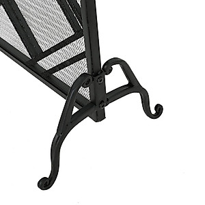 Christopher Knight Home Josette Single Panel Iron Fireplace Screen, Black