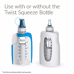 Kiinde Twist Pouch Sippy Top Attachments with Straws for Baby and Toddler, 3-Pack Set for Breast Milk, Formula, Juice, Purees, Leak Proof, One Piece Twist-On Lid