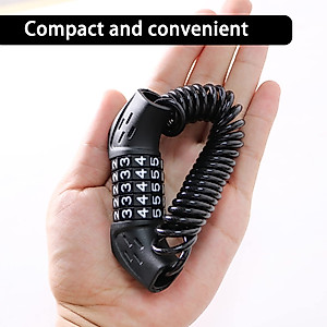 Bike Cable Lock, 5 Digit Combination Anti-Theft Portable Bicycle Lock,Hardened Steel Mini Bicycle Lock for Helmets, Bicycles, Luggage, Backpacks, Electric Scooter, Strollers etc.