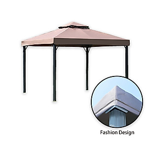 Sunshine Outdoor 9.5'x13' Replacement Gazebo Canopy Top for The Gazebo with Slot - Waterproof Canvas Gazebo -Khaki(Canopy Top Only)