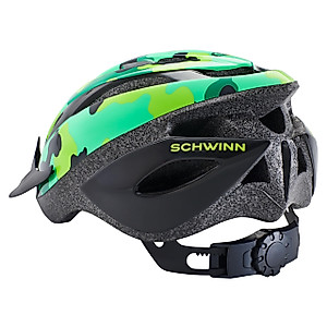 Schwinn Thrasher Kids Bike Helmet, Boys and Girls, Fits 50 - 54cm Circumference, Ages 5-8 Year Olds, Lightweight, Detachable Visor, CPSC Safety Certified, Child, Green Camo
