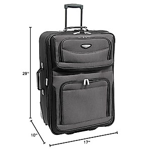 Travel Select Amsterdam Expandable Rolling Upright Luggage, Gray, Checked-Large 29-Inch