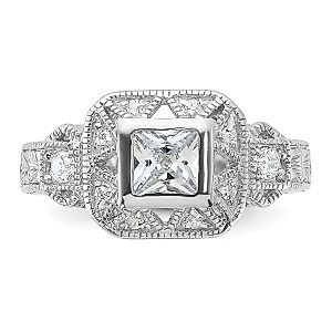 IceCarats 925 Sterling Silver Cubic Zirconia CZ Vintage Ring Size 6