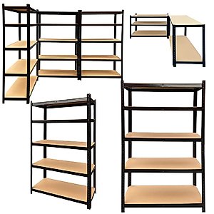 5 Shelf Garage Shelving, Heavy Duty Garage Storage Shelves with Adjustable Durable MDF Boards, Utility Rack Shelves Organization Multipurpose Shelf Max 1411lbs Load Capacity, 35"W x 16.5"D x 70"H
