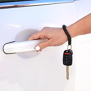 Juvale 100 Pack Spiral Coil Wrist Keychains, Stretchy Wristband Bracelet Key Rings (Black)