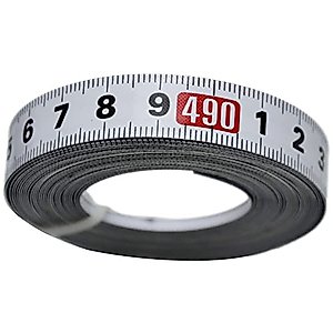 Meichoon Self-Adhesive Measuring Tape Sticky Steel Ruler Tape 1/2 x 16 ft, 5 m Left-Right Reading DC713