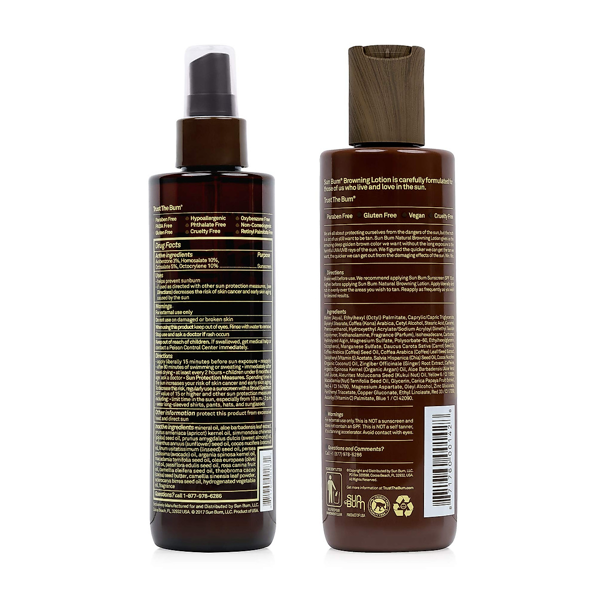 Sun Bum Sun Bum Browning Lotion and Spf 15 Tanning Oil Vegan and Reef Friendly (octinoxate & Oxybenzone Free) Sun Tanning Cream and Oil With Aloe Vera