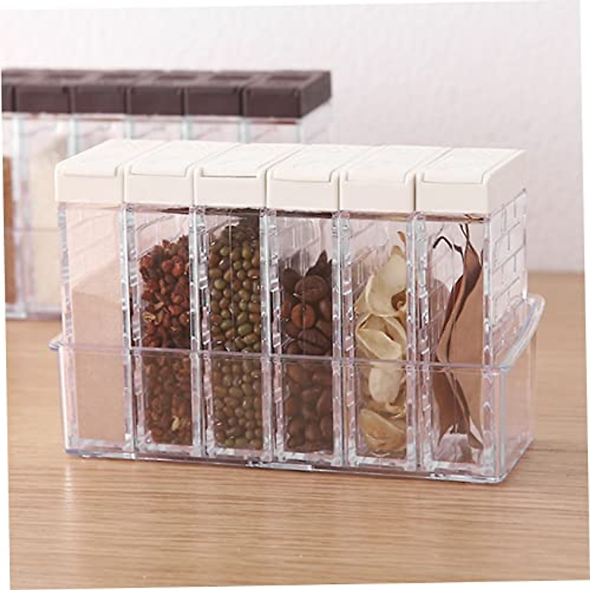 KICHOUSE 2 Sets Kitchen Seasoning Box Dispenser Container Travel Salt Shaker Small Salt Shaker Leakproof Jars Sugar Shaker Sugar Storage Container Anti-Slip Seasoning Jars Seasoning Bottles