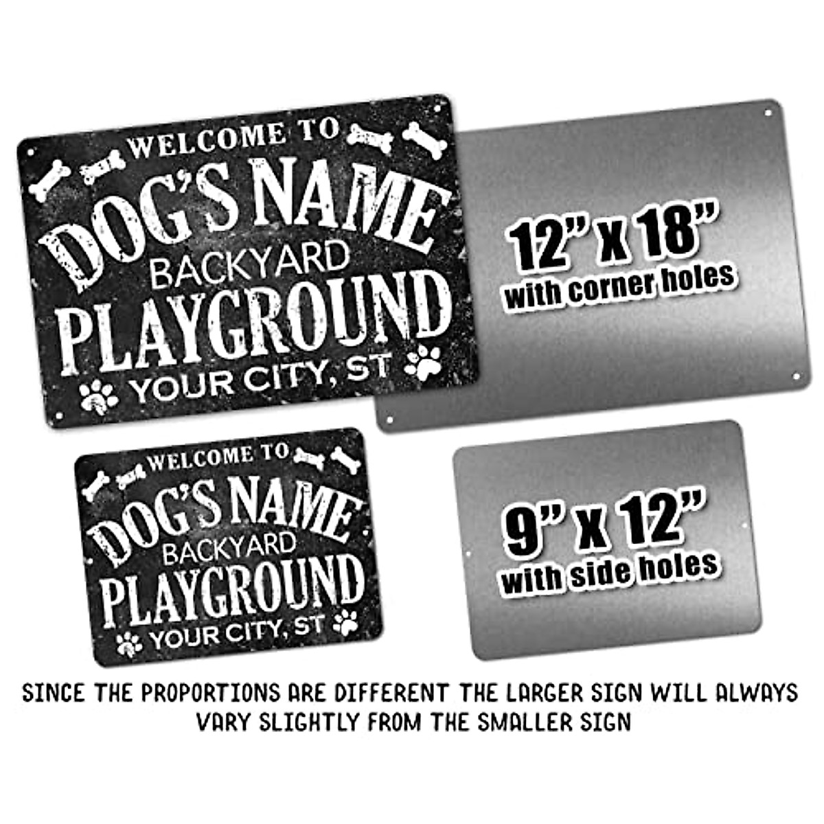 Customized Dog Name Backyard Playground Metal Indoor Outdoor Sign