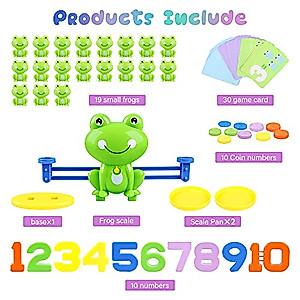 STREET WALK Frog Balance Counting Toys Cool Math Games,Fun Interactive Children's Birthday Gifts,STEM Learning Education Kids Preschool Toys for Boys Girls Age 3 4 5 6 7 8