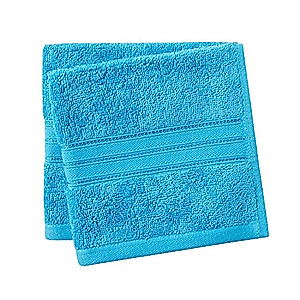 CANNON 70% Cotton 30% Bamboo 2 Bath, 2 Hand, 2 Washcloths Towel Set, 550 GSM, Super Absorbent, Breathable, Ultra Soft (Aquamarine)