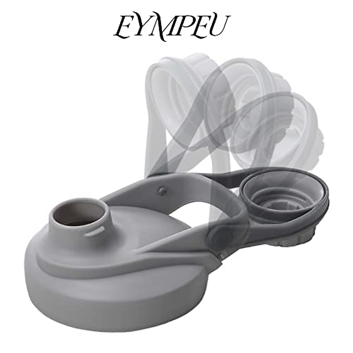 EYMPEU 2 Pack Shaker Bottle Work Out BPA & Phthalate-free, Solid Screw lid Leakproof Shaker Cup Dishwasher Safe for Protein Mixes 24oz, Clear Grey