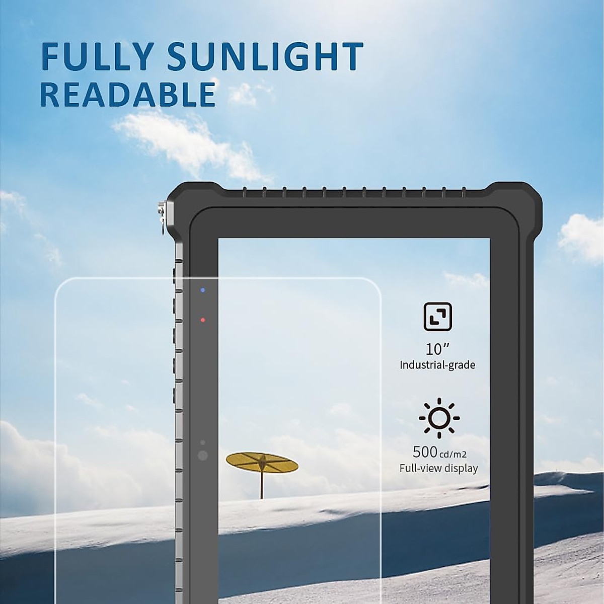 SunKol 10.1" IP67 Rugged Tablet (N5100 8GB+256GB) Windows 11 Pro Waterproof Industrial Tablet PC, Fingerprint, 12000mAh Battery, 500nit, GPS, WiFi, 4G, BT4.2, for Outdoor Field Work