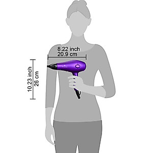 Purple Professional Light Weight Hair Dryer 1875W Tourmaline Ceramic Negative Ionic Blow Dryer with Diffuser & Concentrator & Comb