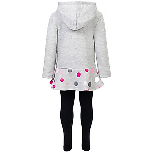 Disney Minnie Mouse Little Girls Pullover Fleece Hoodie & Leggings Heather Grey 7-8
