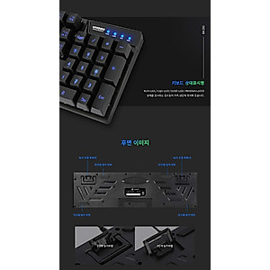 ABKO KM350 Desktop Keyboard & Mouse Gaming Combo Rainbow LED, 19 Key Anti-Ghosting, Max 3200 DPI English/Korean Type