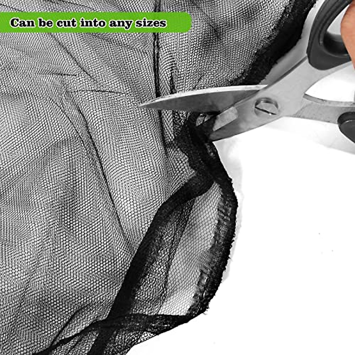 Mosquito Netting 39x10Ft Garden Mesh Netting, Fly Bird Net Barrier Hunting Blind Plant Protecting Net, 3x12m Black