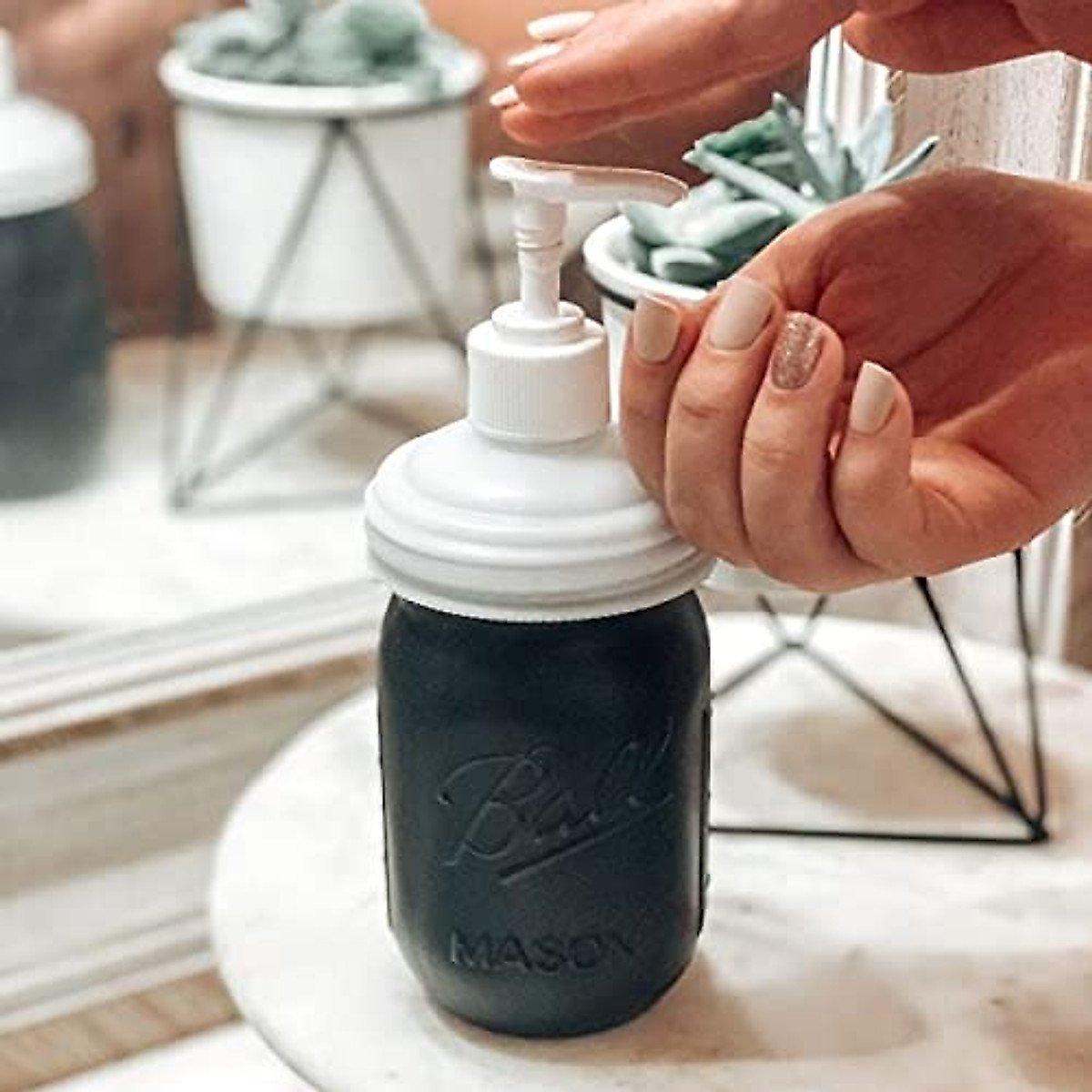 reCAP Mason Jar Sprayer and Pump Cap | Regular Mouth | Natural | Made in The USA | Leak-Proof | Freezer-Proof