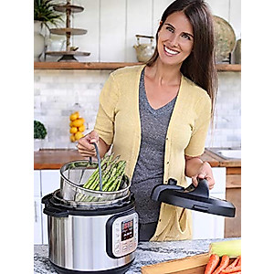 The Original Hatrigo Steamer Basket for Pressure Cooker Accessories 6qt [3qt 8qt avail] Compatible with Instant Pot Accessories 6 qt, Ninja Foodi, Other Pressure Cookers, Silicone Handle, IP 6 Quart