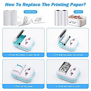 Mini Label Maker Machine with Tape, Pocket Mini Printer, Mini Thermal Printer,Portable Bluetooth Label Printer for Storage, Shipping, Barcode, Mailing, Office, Home, Organizing, Sticker Maker (Blue)