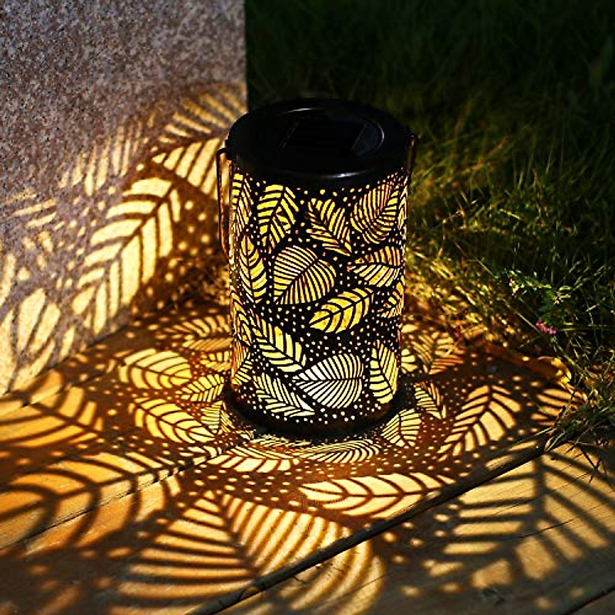 TAKE ME Garden Solar Lights Decorative Candle Solar Lantern and Leaf Solar Lantern