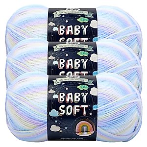 (3 Pack) Lion Brand Yarn Babysoft Baby Yarn Yarn, Pastel Print