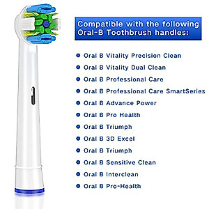 Schallcare Replacement Brush Heads Compatible with Oral B Braun Electric Toothbrush - Floss Toothbrush Head Fit for Oral B Pro 1000 Genius Smart Series (12 Pack)