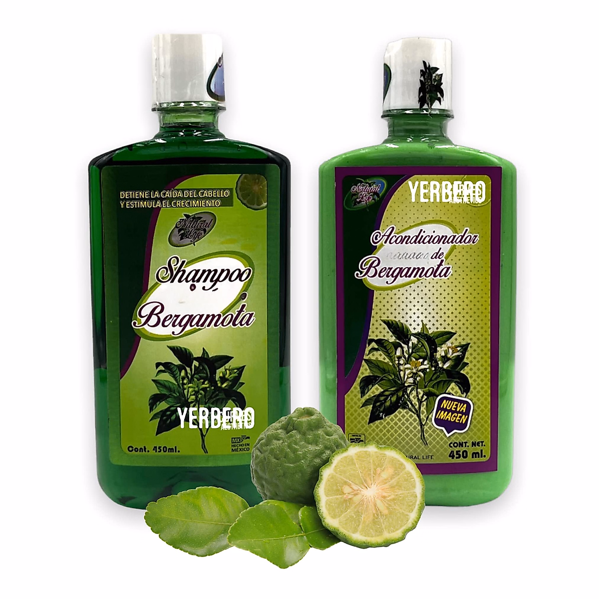 Shampoo De Bergamota Natural Life 450 ml (15.2 Fl Oz) | Sulfate Free & Paraben Free.