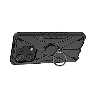 Kukoufey Case for Infinix Note 30i 4G Case Cover,360°Rotatable Kickstand Dual Layer Shockproof Case for Infinix Note 30i 4G Case Black