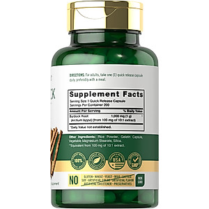 Carlyle Burdock Root | 1000 mg | 200 Capsules | Non-GMO and Gluten Free Formula | Traditional Herb Supplement | Arctium Lappa Extract