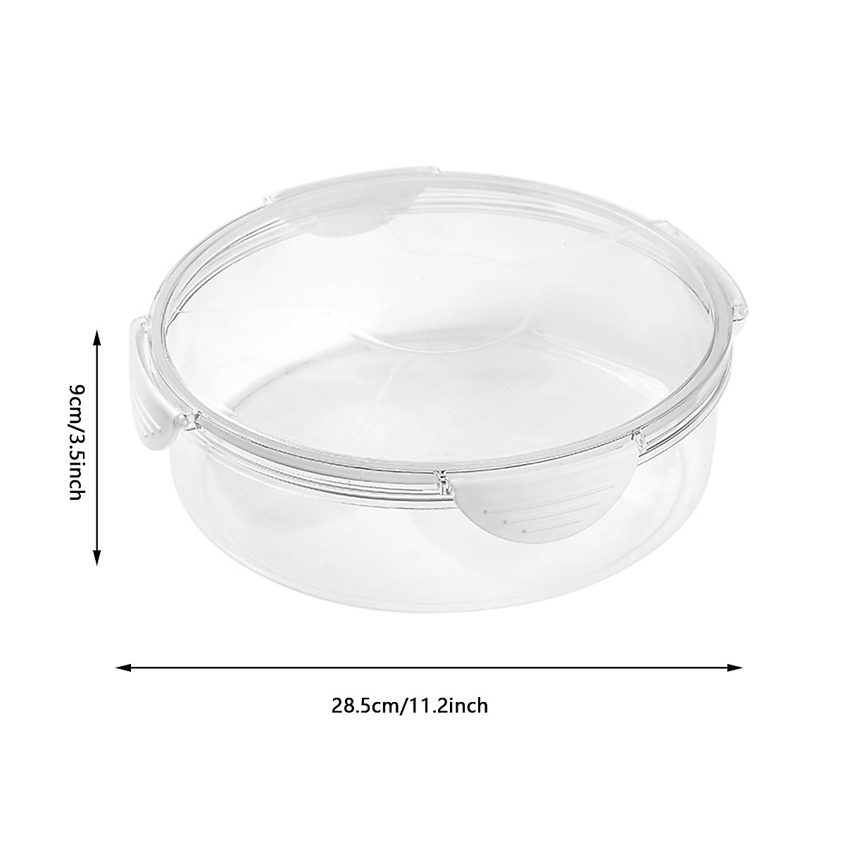 ATRDTO 11inch Food Storage Container with Lid -Pie Keepers Clear Plastic Food Storage Containers Holds 9~10Inch Cakes Pies Pastries (White 1pc)