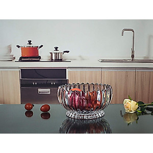 Modern-Depo Crystal Serving Bowl Glass Centerpieces for Parties Home Office Wedding Food Salad Fruit Snack Dessert Mixing Collection, 9 x 9 x 4.7 Inches