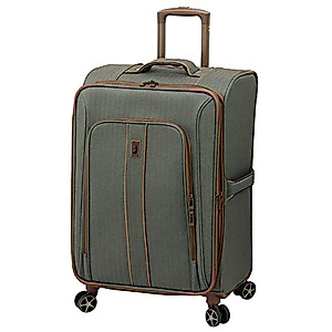 LONDON FOG Newcastle Softside Expandable Spinner Luggage, Slate Bronze, 4 Piece Set