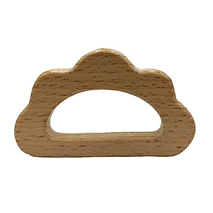 10pcs Natural Wood Cloud Shape Teether Toys DIY Teething Necklace Cute Animal Pendant Nursing Soothing Accessories (Cloud 10pcs)