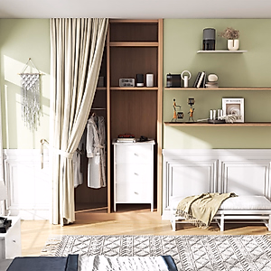 BOLUO White Night Stand with Drawers 3 Drawer Dresser for Bedroom, Tall Nightstand for Closet Dorm Modern Bedside Table