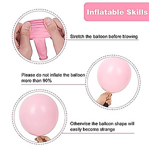 RUBFAC 70pcs Pastel Pink Latex Balloons, 10 Inch Helium Party Balloons, Latex Balloons for Balloon Garland Arch as Wedding, Birthday, Graduation, Baby Shower, Bridal Shower