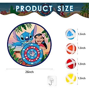 VDESFUEBY Cartoon Birthday Party Supplies- 26in Board Game 12 Sticky Balls and Hooks Party Favors Gifts Indoor Outdoor Kids Sports Game