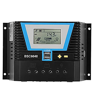 Walfront BSC6048 Solar Controller 12V/24V/36V/48V 60A Multifunctional Solar Controller Panel for Variety Batteries