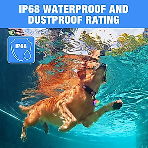 Dog Collar Light, USB-C Rechargeable Dog Lights for Night Walking, 4 Modes Dog Light Contain RGB Color Changing/Red/2 White, IP68 Waterproof Dog Walking Light with Silicone Band & Round Clip (2 Pack)