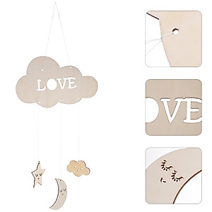 BESTOYARD Nursery Ceiling Mobile Clouds Moon Stars Ceiling Hanging Decorations for Baby Shower Baby Nursery Room