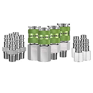 Flexzilla Air Hose (3/8 in. x 25 ft.) and Flexzilla Pro High Flow Coupler & Plug Kit (14-Piece)