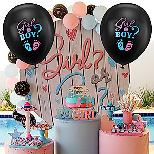 2 Pieces Gender Reveal Balloon with Confetti and Darts, 36inch Large Confetti Balloons Boy or Girl Black Balloons with Ribbons for Party Supplies Gender Reveal Decorations