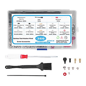 Computer Screws 366 Pcs Computer Screw Set, Motherboard Standoffs Screw Kit with Screwdriver Brush for Hard Drive Computer Case Motherboard