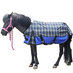 LEAFOREST 600 Denier Waterproof Shetland Rug Pony Rug Foal Rug No Fill Blue 39"
