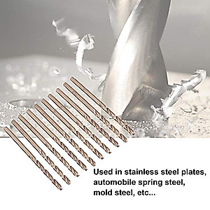 M35 Cobalt Drill Bits, 135 Degree Tip Twist Jobber Length Drill Bit Set High Speed Steel Helix Secure Grip Bit Kit Hardness Metal Cast Iron Alloy Aluminum Stainless Steel Plastic Wood Copper 10Pcs 3mm