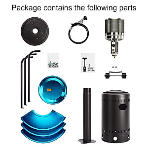 Patio Heater, 50,000 BTU Outdoor Patio Heater with Stainless Steel Burner, Wheels, Patio Heater for Home Use Commercial and Residential