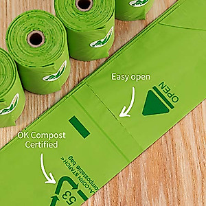 Pkpoo Compostable Poop Bags Certified, 240 Plant-Based Poop Bags for Dogs, Unscented Doggie Waste Bags - Vegetable-Based Extra Thick with 100% Leak-Proof, Green Dog Poo Bags