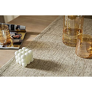 ZeeMart Burlap Style Farmhouse Table Runners 72 Inches Long, Beige Rustic Woven Dining Table Runner for Everyday Use, 14x72 Inches, Oatmeal Beige