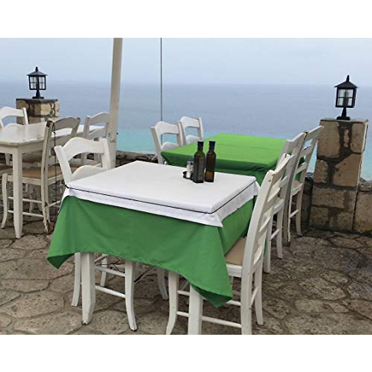 YLZYAA Tablecloth - 54 x 54 Inch -Green-Square Polyester Table Cloth, Wrinkle,Stain Resistant - Great for Buffet Table, Parties, Holiday Dinner & More
